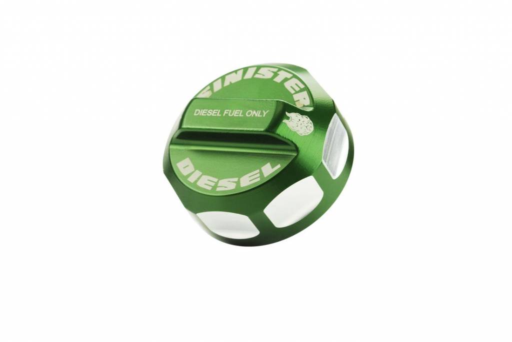 Sinister Diesel Fuel Cap for 2008-2020 Ford Powerstroke (Green)
